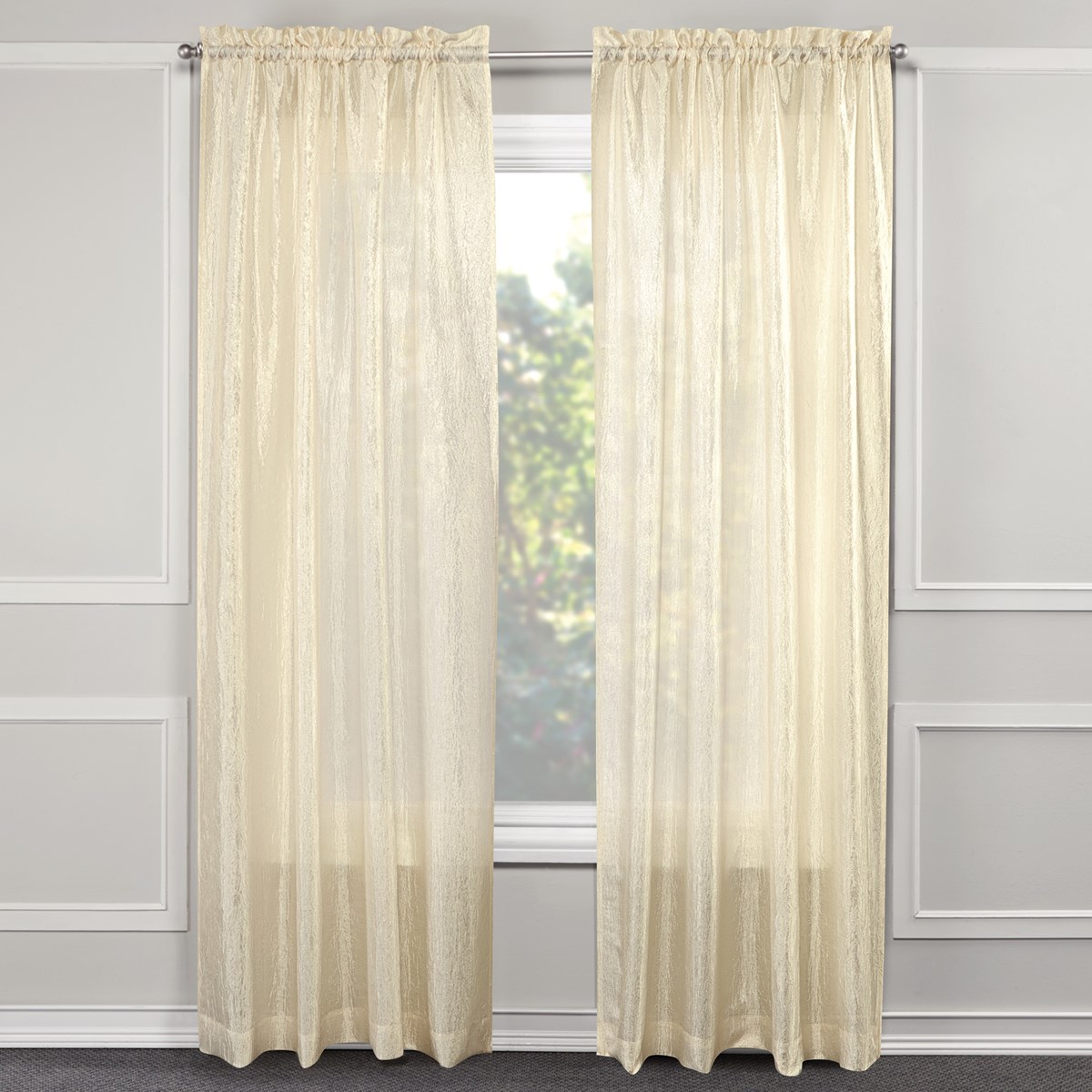Elegant Crushed Satin-Like Window Curtain Panel | Collections Etc.