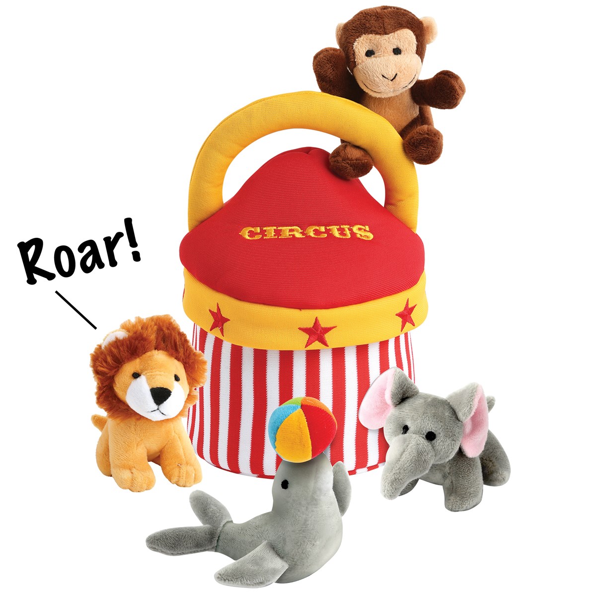 Circus Plush Tent and Animal Toys - Set of 4 | Collections Etc.
