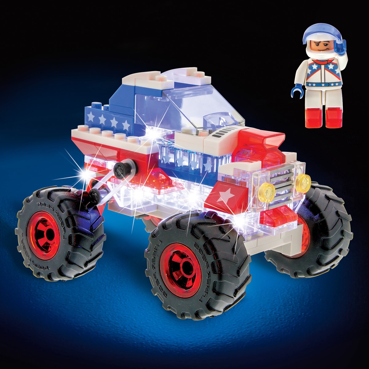 Lighted LED Laser Pegs Stunt Racer Truck Kit | Collections Etc.