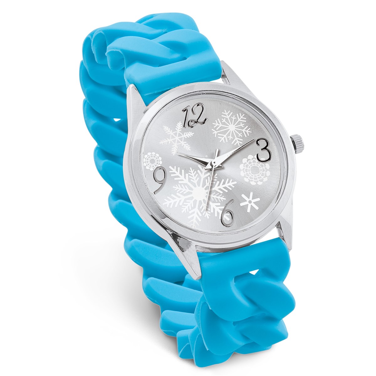 Snowflake Face Design Watch with Stretch Band | Collections Etc.