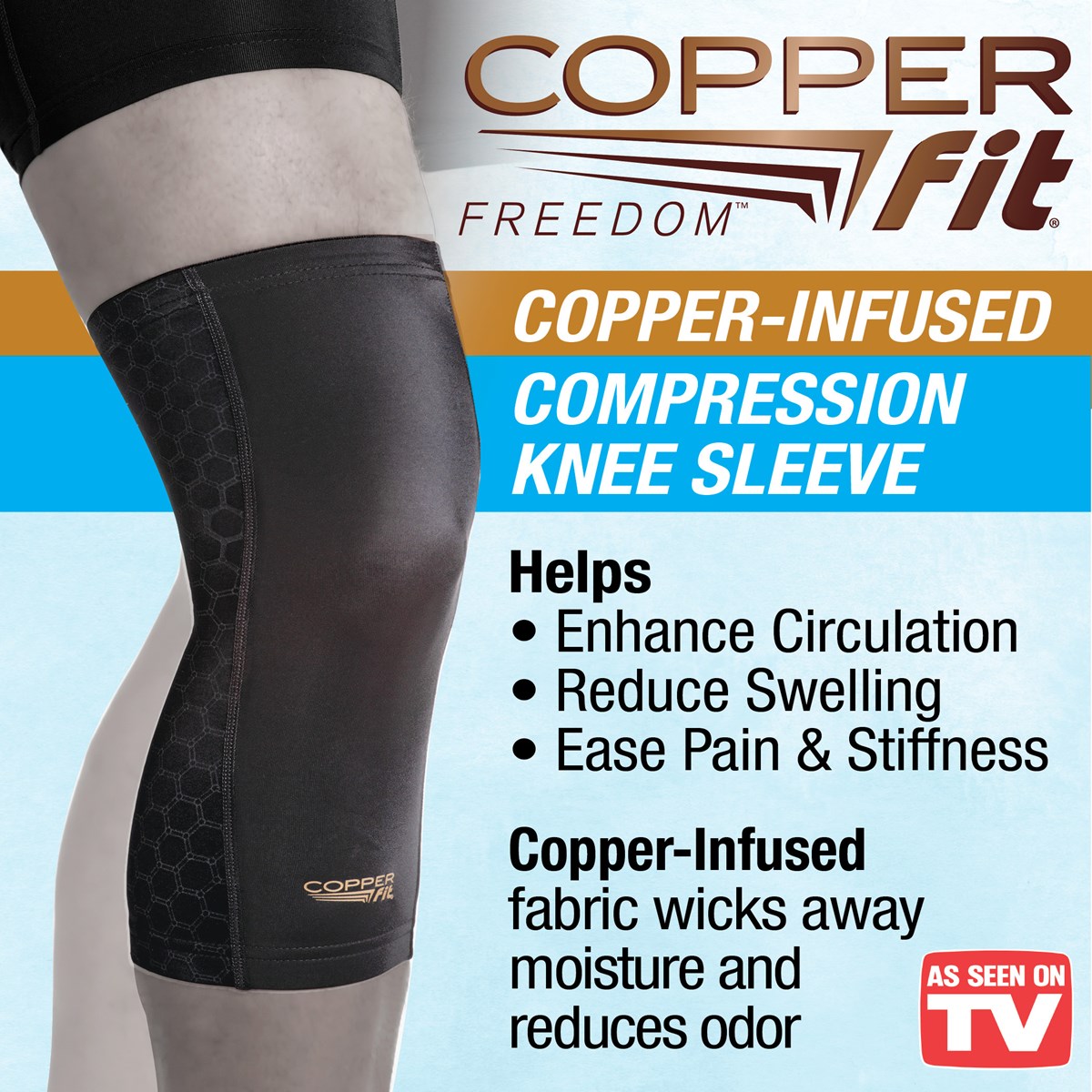 Copper Fit Freedom Compression Knee Sleeve | Collections Etc.
