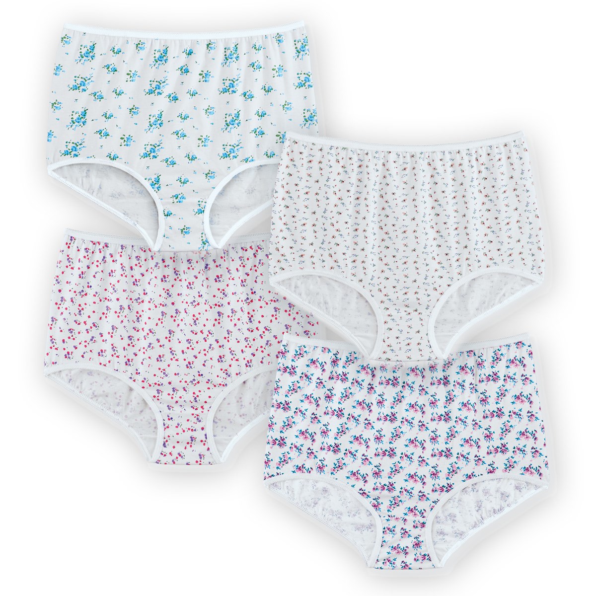 Floral Print Cotton Brief - Set of 4 | Collections Etc.