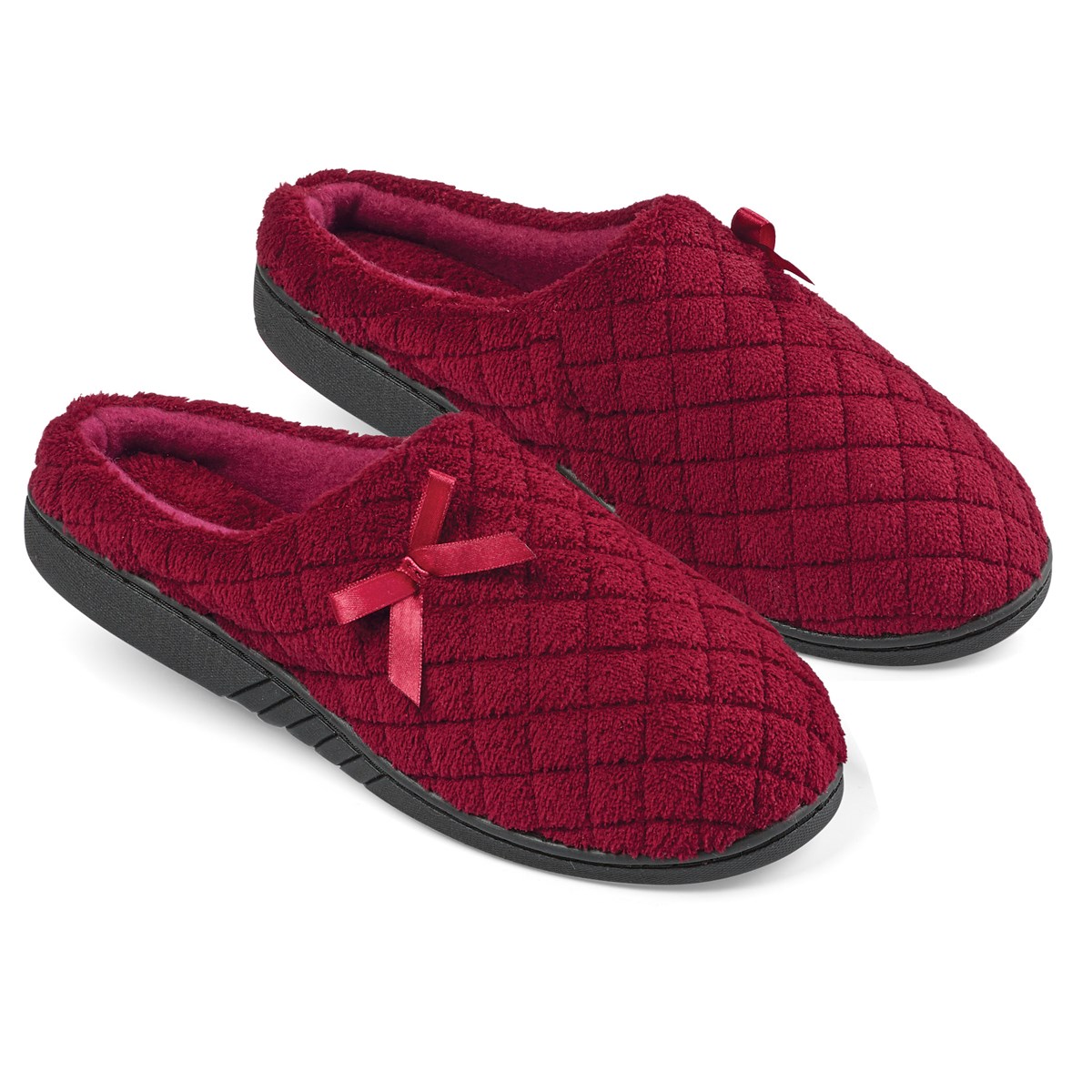 Quilted Clog Slippers with Rubber Soles | Collections Etc.