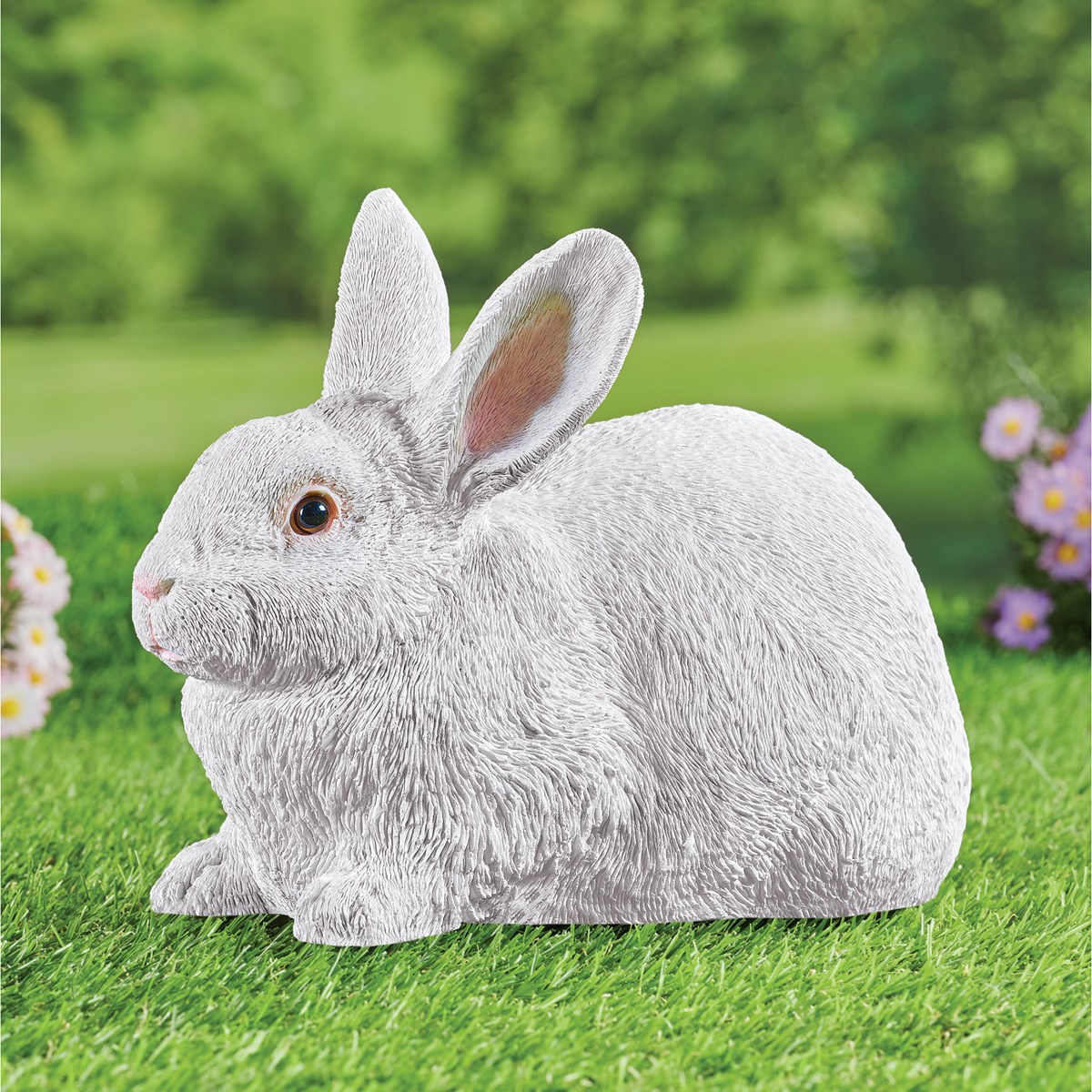 Realistic White Bunny Rabbit Decorative Garden Figurine | Collections Etc.