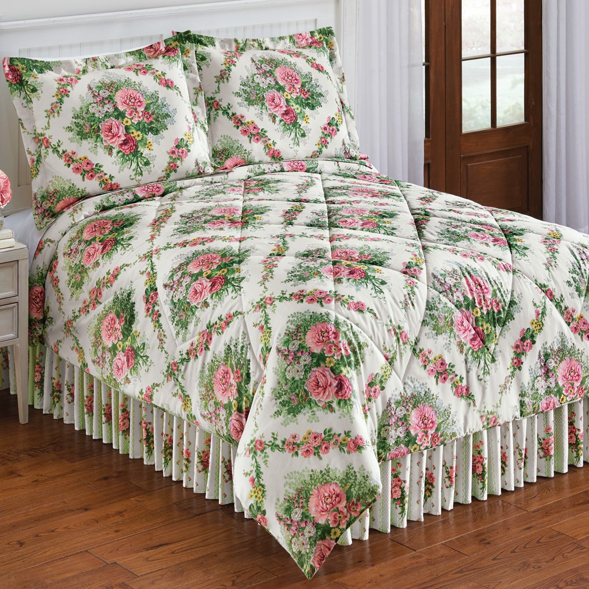 Flower Garden Inspired Rose Trellis Comforter Set | Collections Etc.