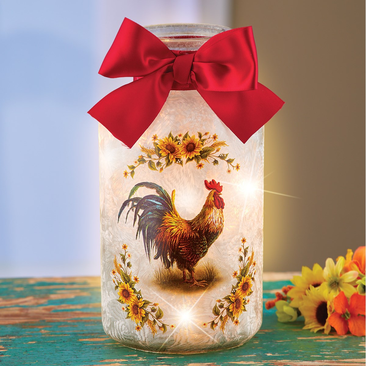 French Country Rooster Mason Jar Lamp | Collections Etc.