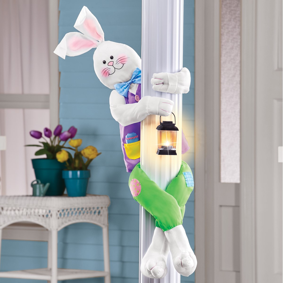 LED Lighted Easter Bunny Post Hugger | Collections Etc.