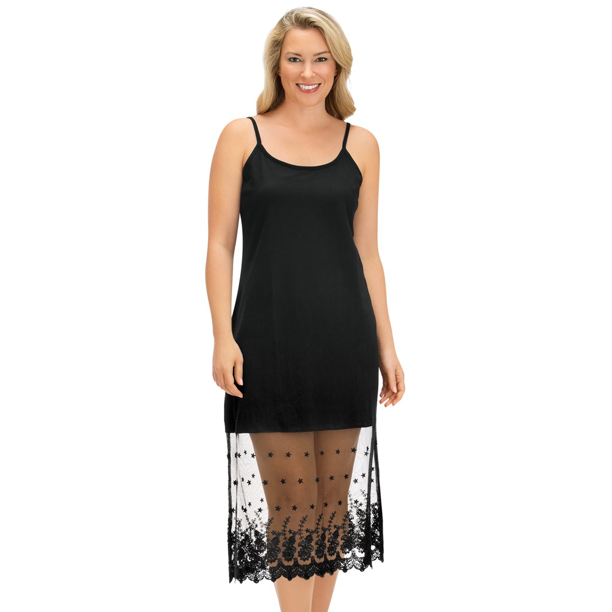 Lace Trim Dress Extender with Adjustable Shoulder Strap | Collections Etc.