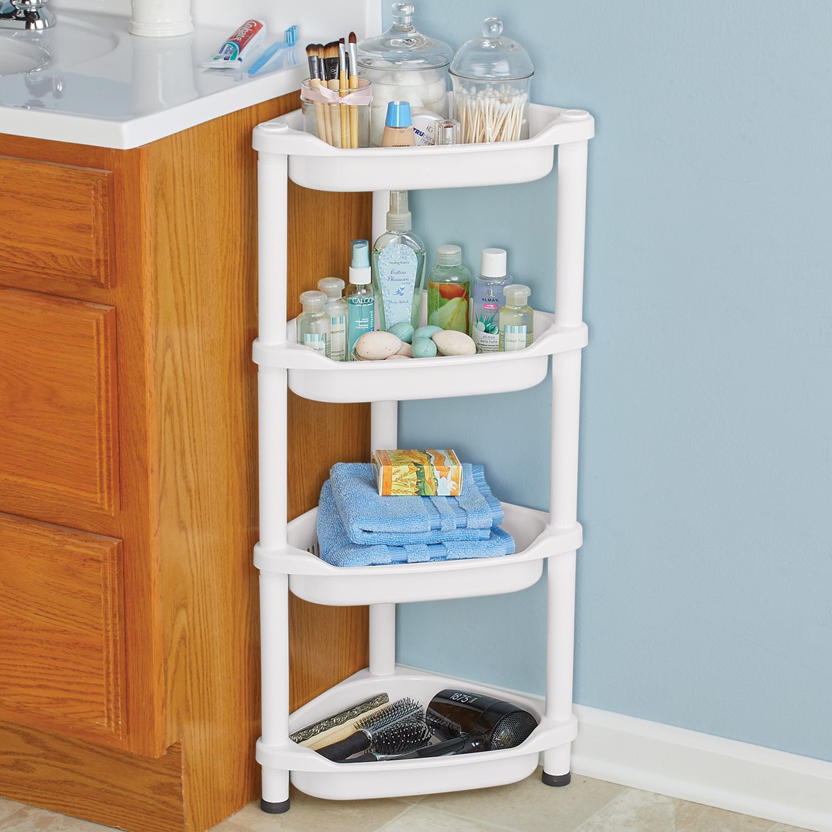 4 Tier Corner Storage Tower Rack | Collections Etc.