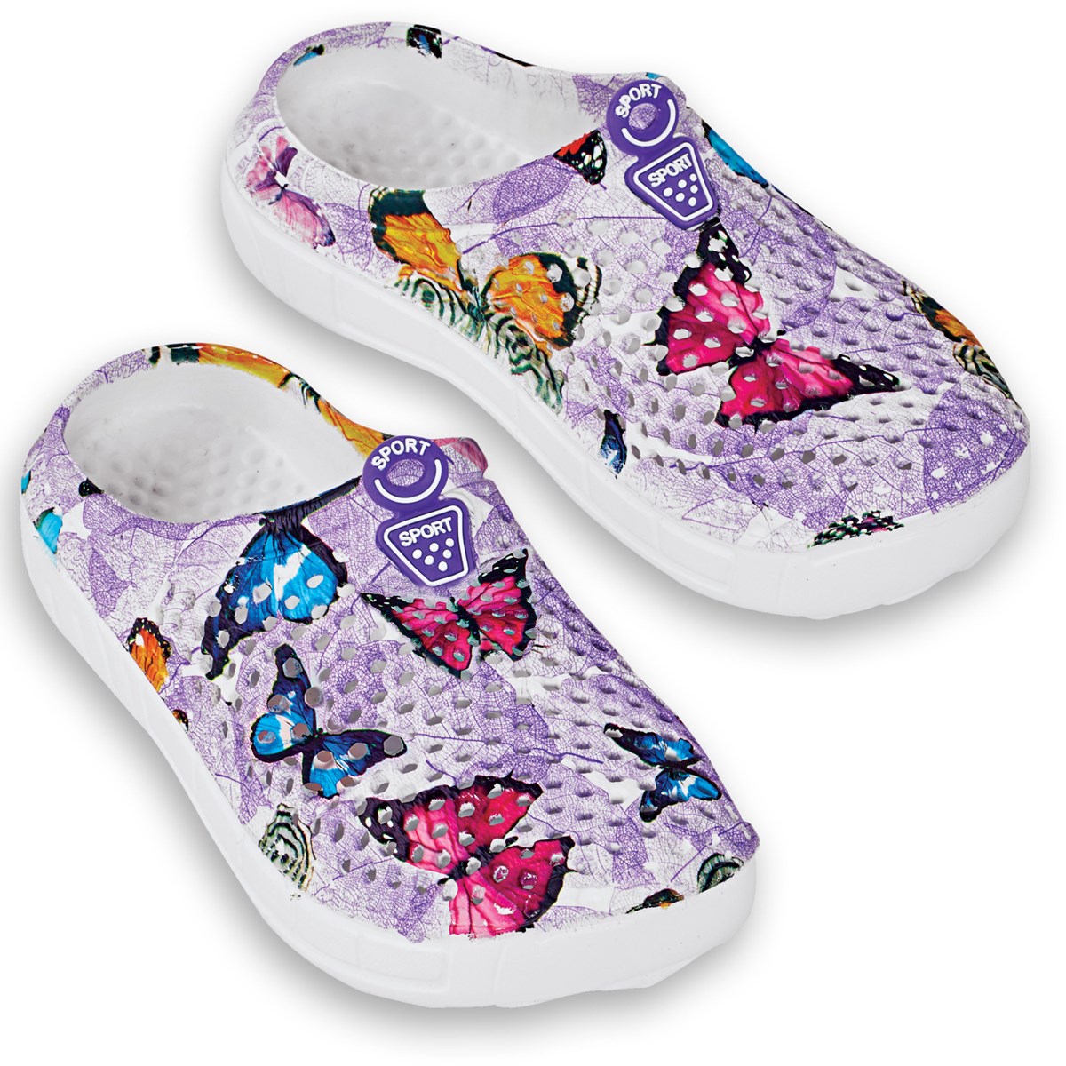 Lightweight Cushion Butterfly Comfort Clogs | Collections Etc.