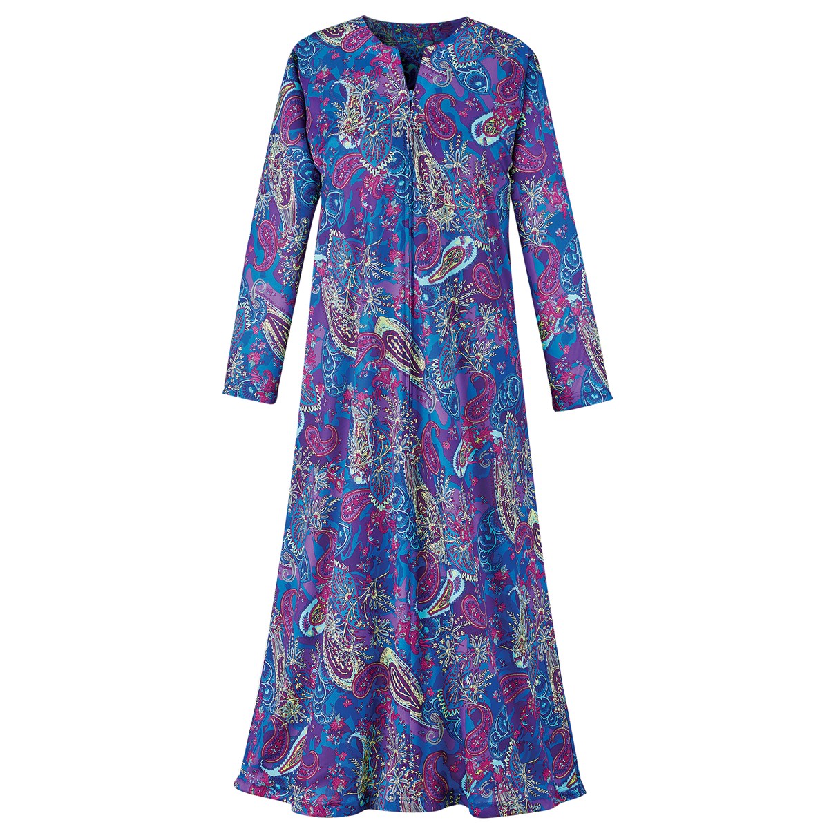 Elegant Paisley Floral Design Zip Front Robe | Collections Etc.