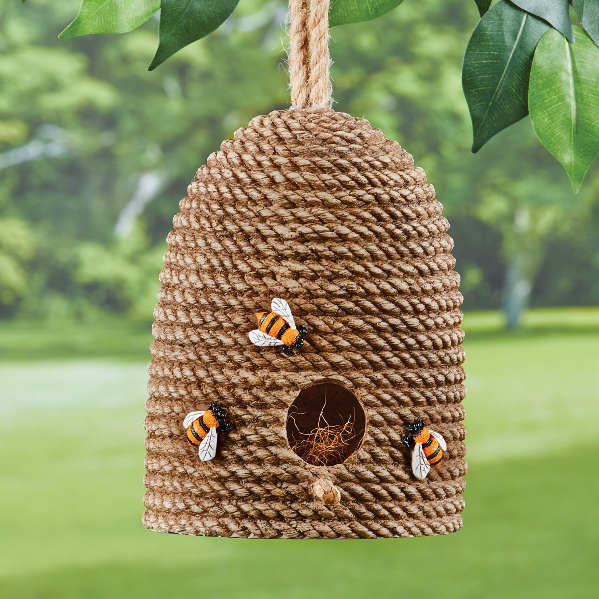 Beehive Style Birdhouse with Bee Accents | Collections Etc.