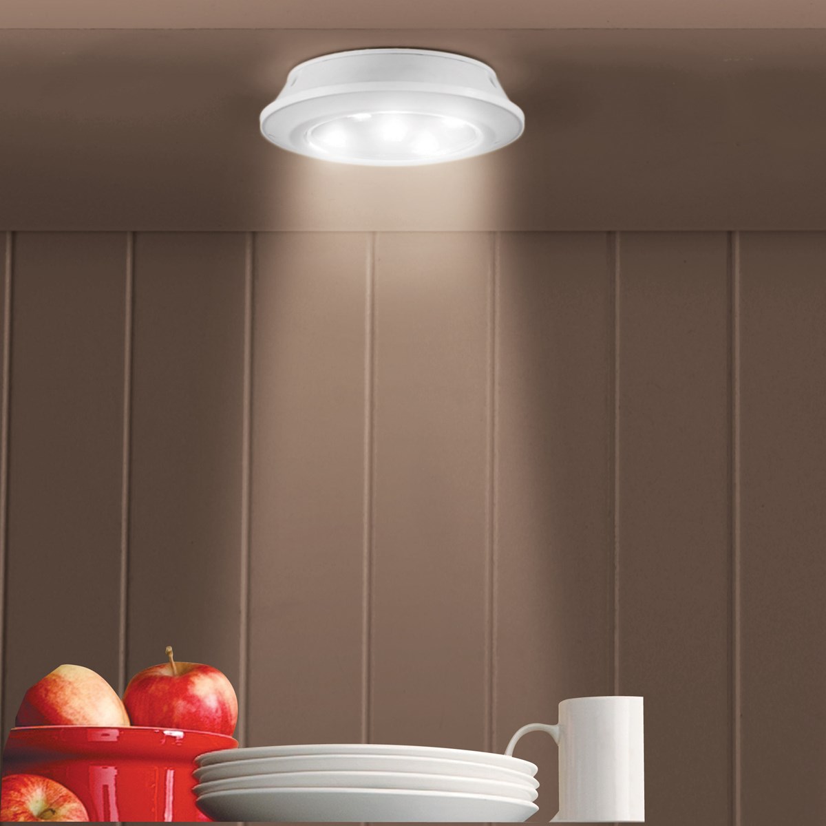 Stickable Super Bright LED Lights with Remote- Set of 4 | Collections Etc.