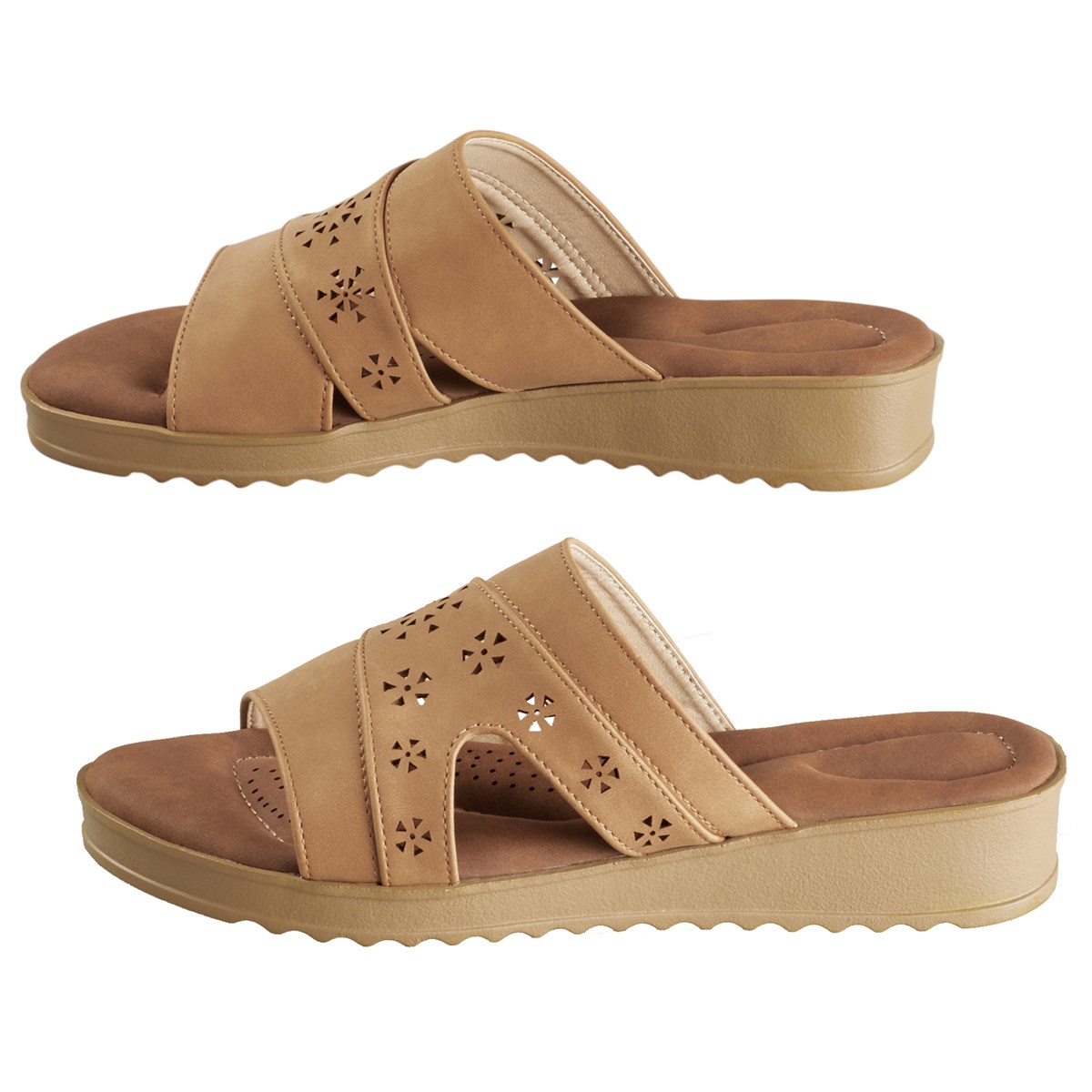 Slip On Open Toe Memory Foam Padded Sandals | Collections Etc.