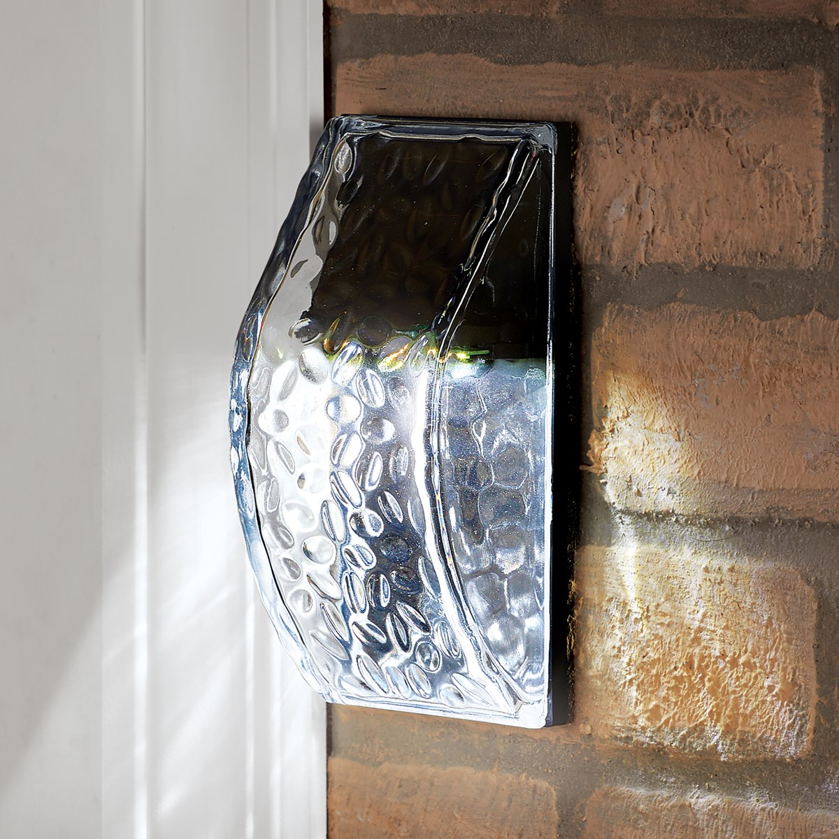 Solar Powered Decorative Textured Glass Shade Wall Lights | Collections ...
