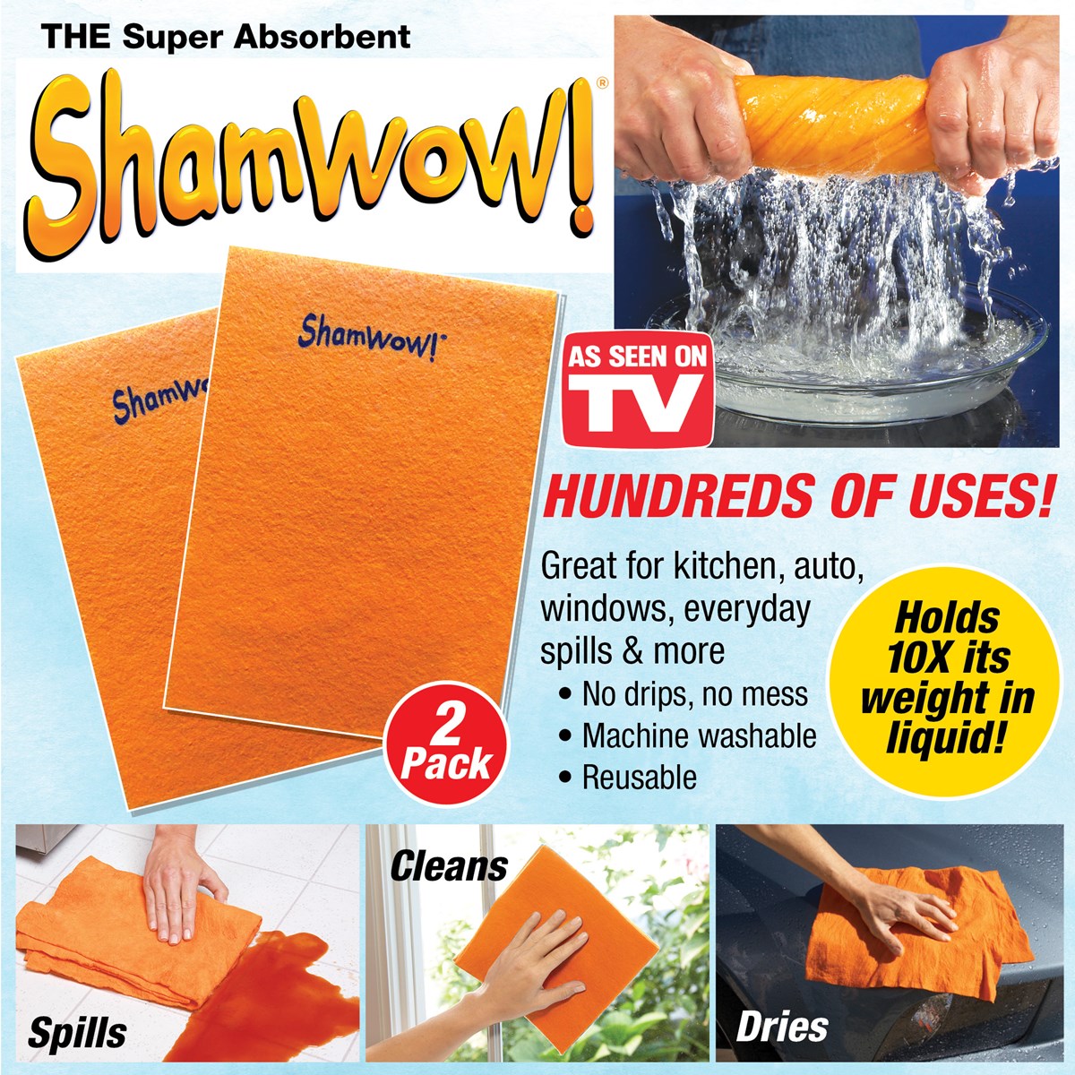 Sham Wow Super-absorbent Shammy, Towel, & Sponge | Collections Etc.