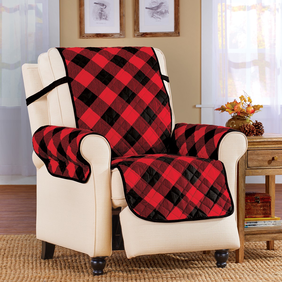 Multicolor Buffalo Check Plaid Furniture Cover | Collections Etc.