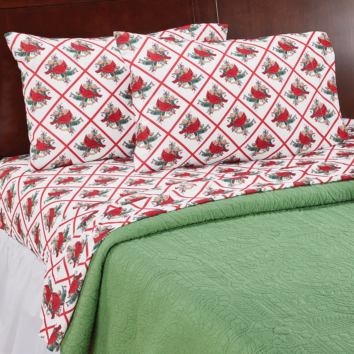 Cardinals And Pine Sheet Set | Collections Etc.