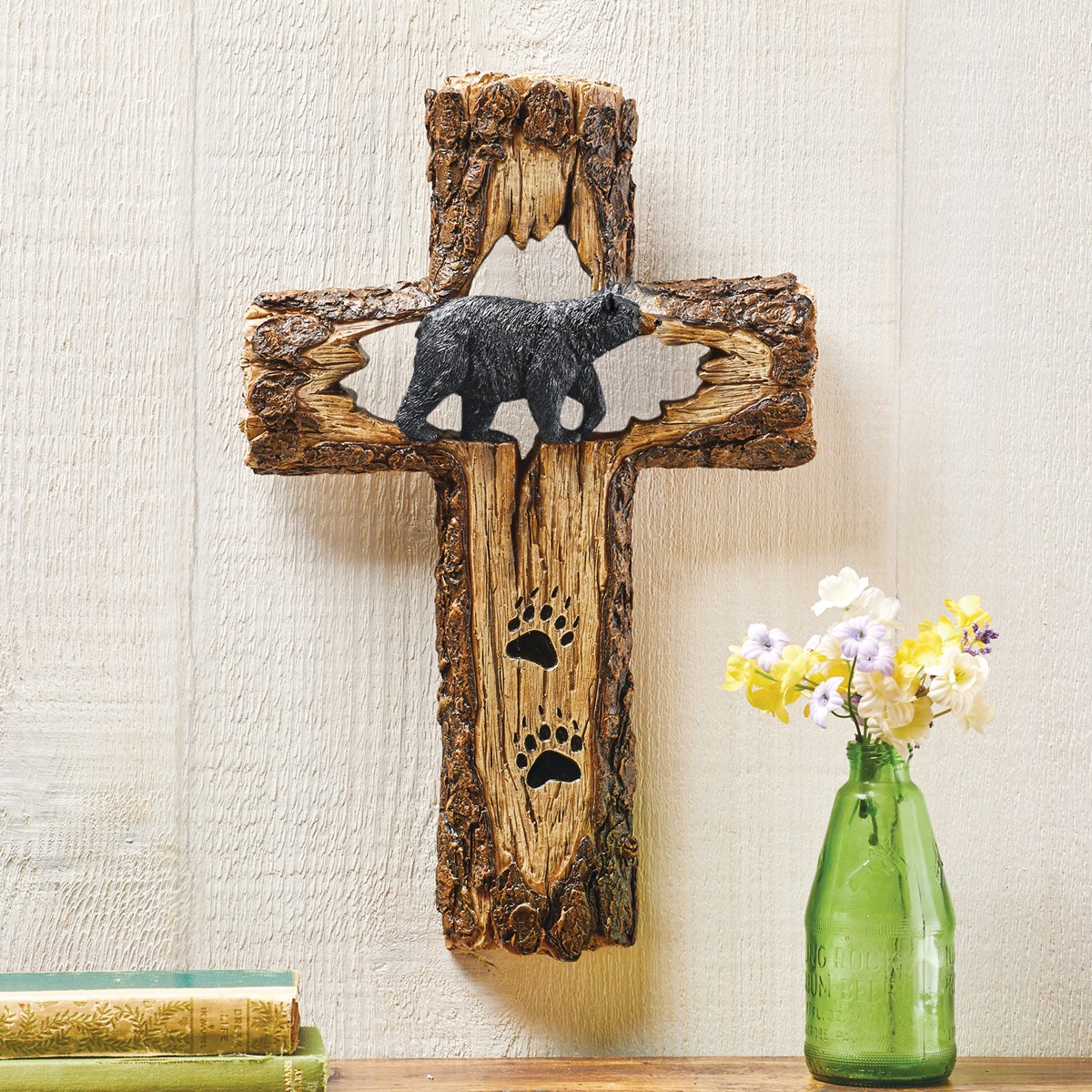 Northwoods Black Bear Wall Cross Art Decor | Collections Etc.