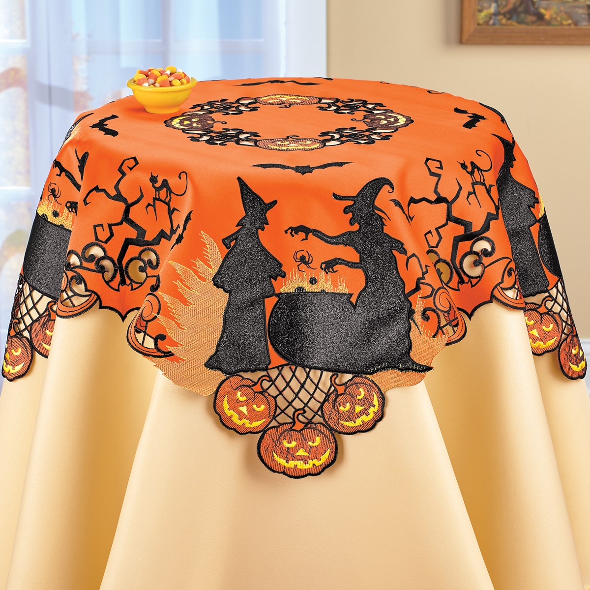Creepy and Festive Halloween Witches Table Linens | Collections Etc.