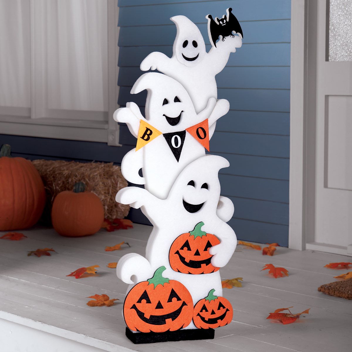 Stacked Giggling Ghosts and Jack o' Lanterns Porch Sculpture ...