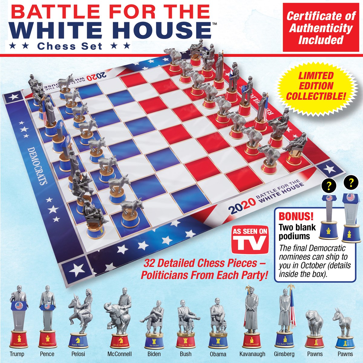 Collector's Edition Battle For the White House 2020 Chess Set ...