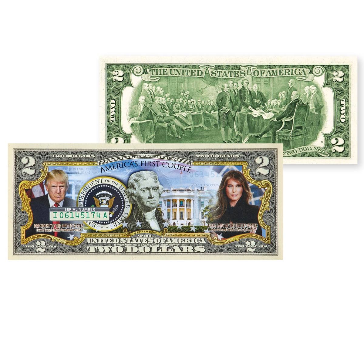 Collectible Trump First Couple Two Dollar Bill | Collections Etc.