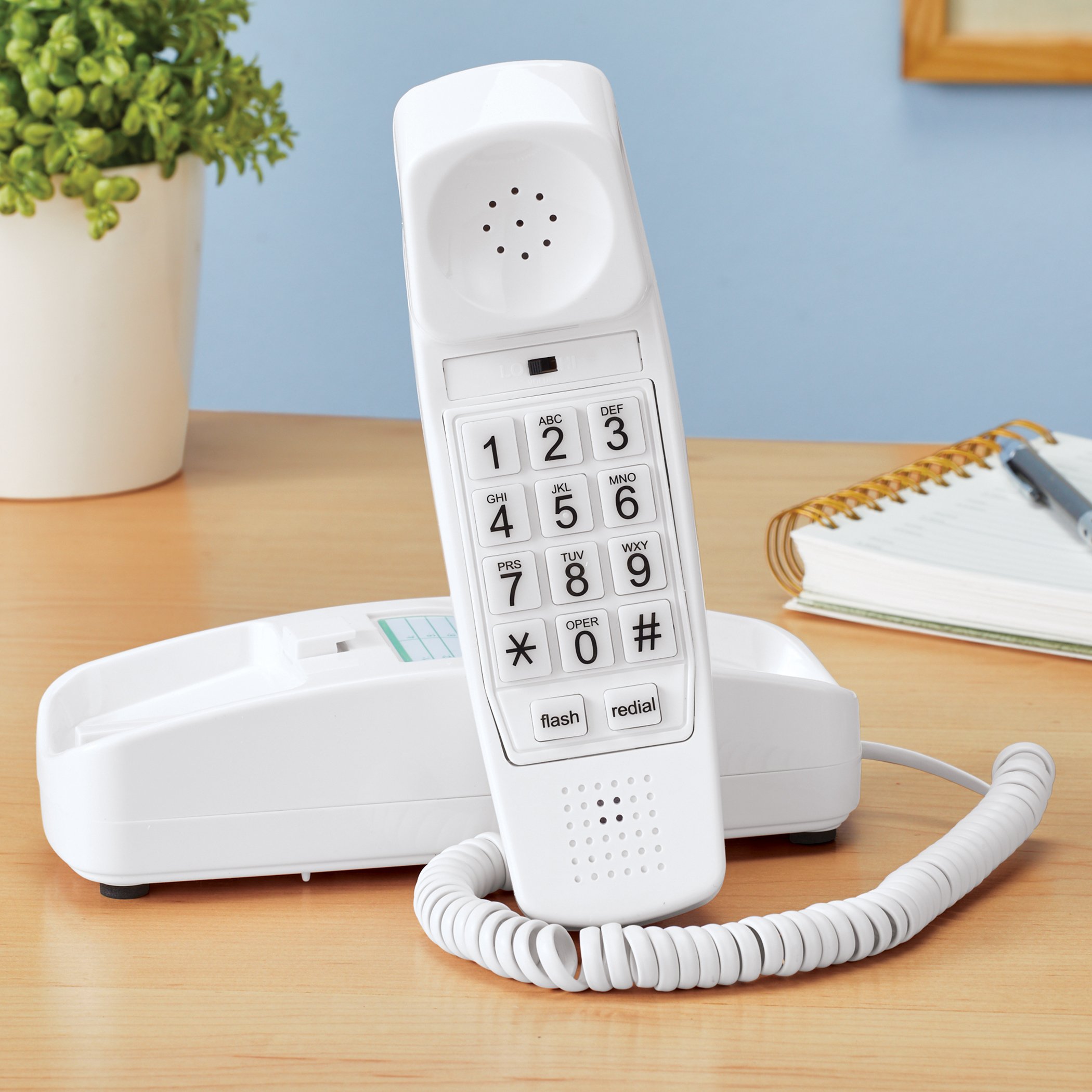 Collections Etc Trimline dial in handset WHITE
