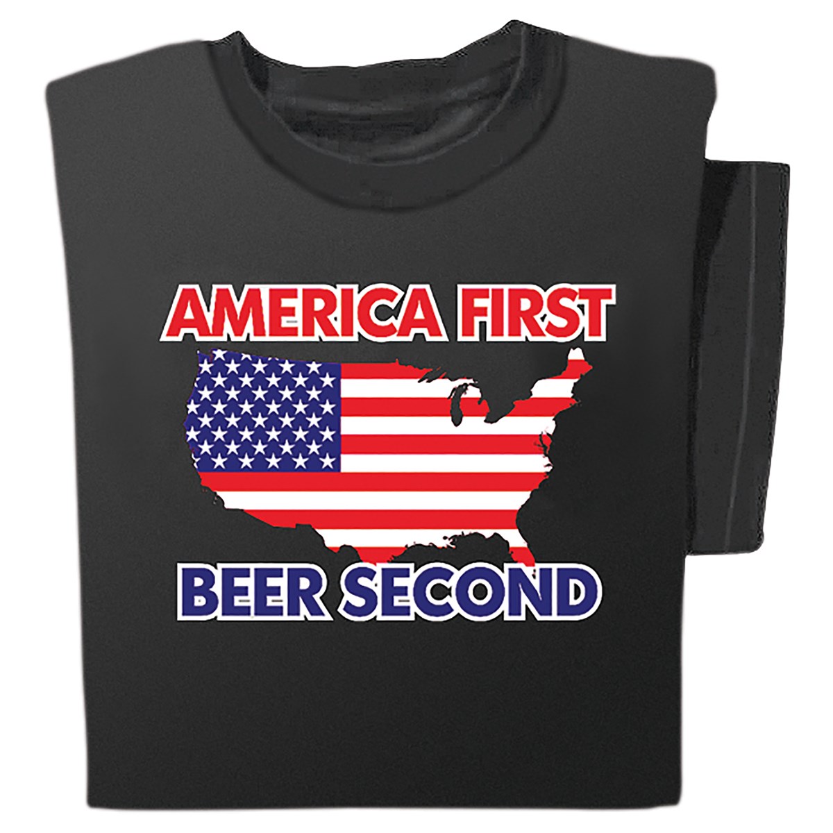 America First Beer Second Funny Patriotic T-Shirt | Collections Etc.