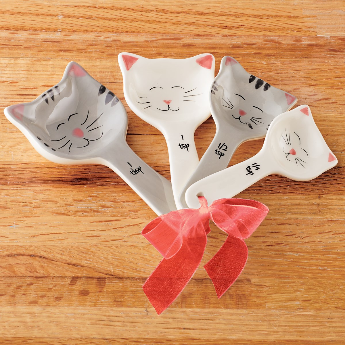 Cat Face Nesting Kitchen Measuring Spoons - Set of 4 | Collections Etc.