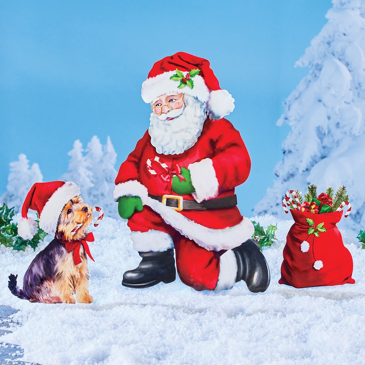 Santas Best Friend Festive Lawn Stake Set - Set of 3 | Collections Etc.