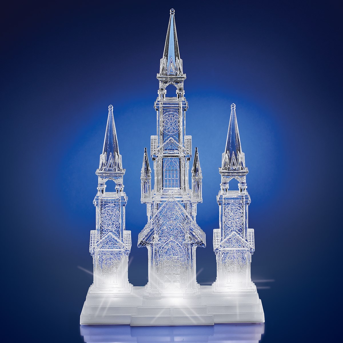 Lighted Crystal Clear Acrylic Tabletop Winter Castle | Collections Etc.