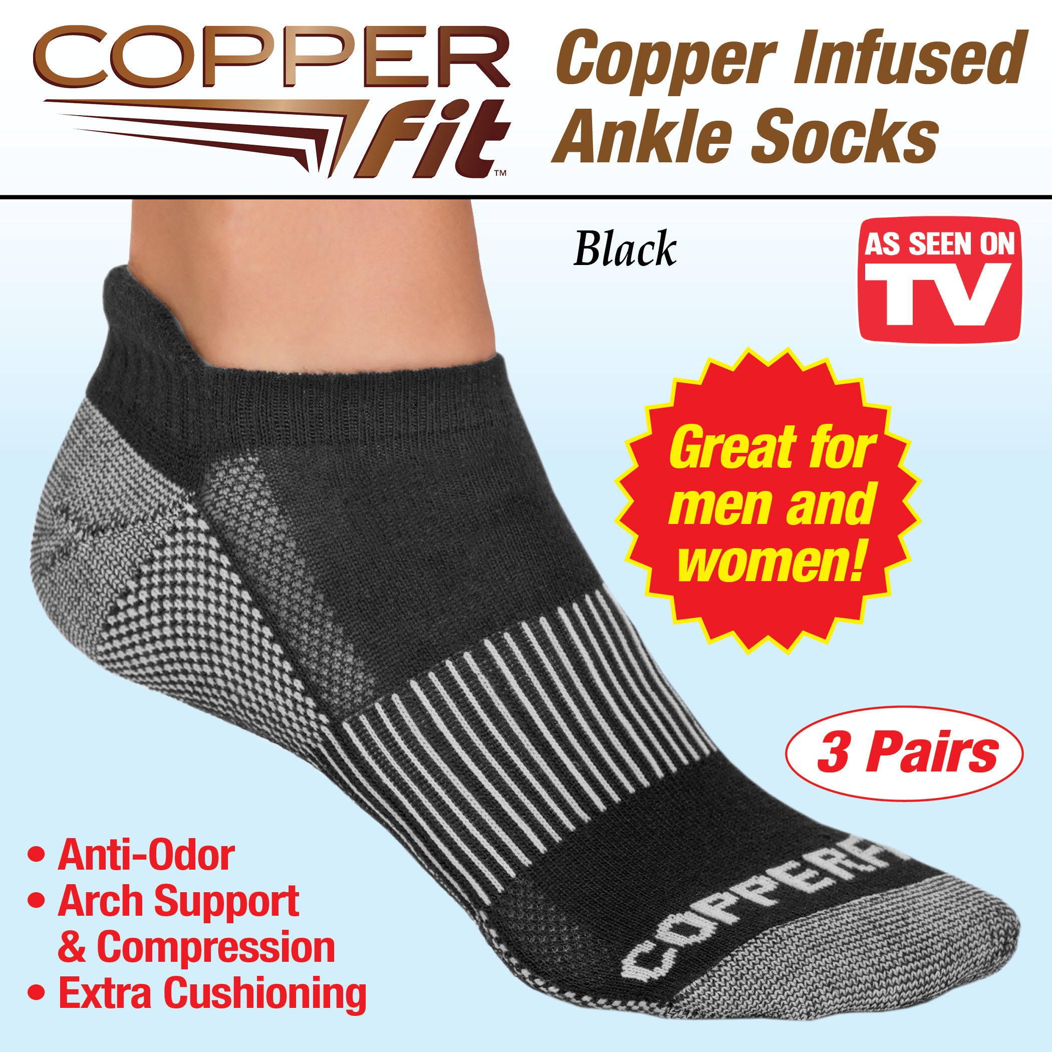 Copper Fit Compression Socks With Arch Support Hotsell ...