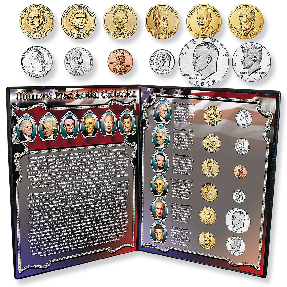 Collectible Ultimate Presidential Coin Set Portfolio | Collections Etc.