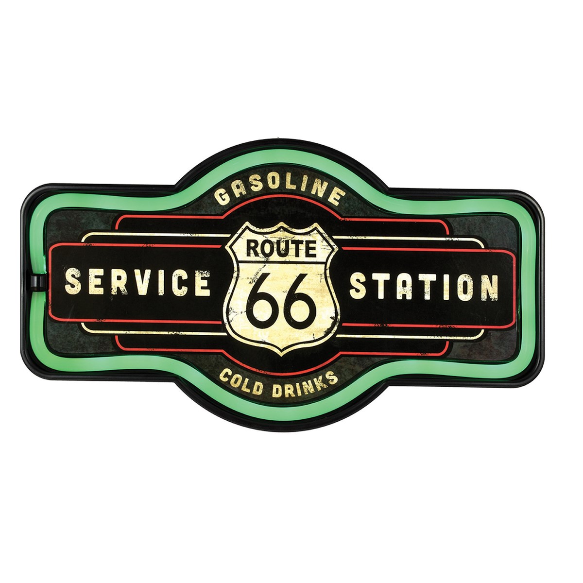 Route 66 LED Neon-Style Gasoline Service Station Sign | Collections Etc.