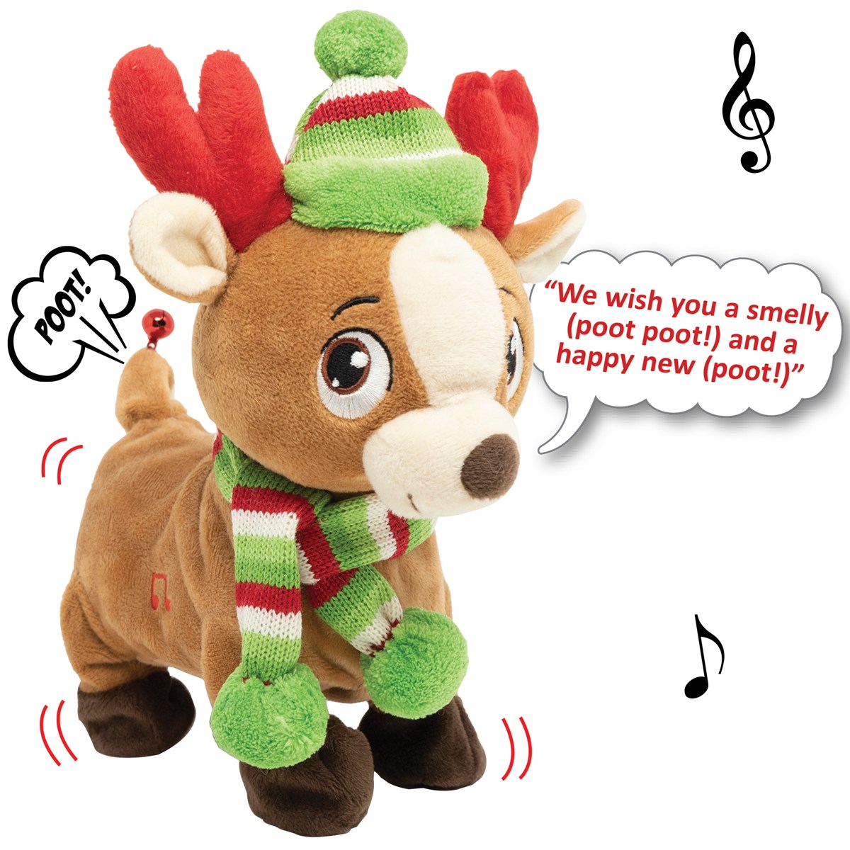 Tootin Rudy Animated Singing Farting Reindeer Plush Toy | Collections Etc.