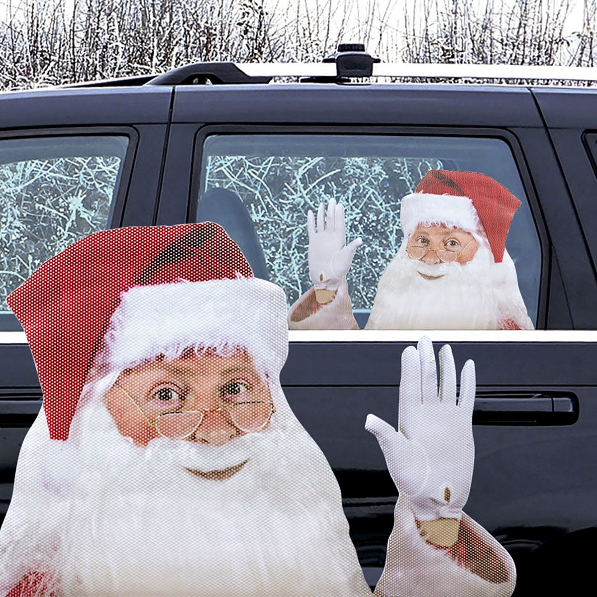 Ride with Santa Claus Adhesive Left Window Car Decal | Collections Etc.