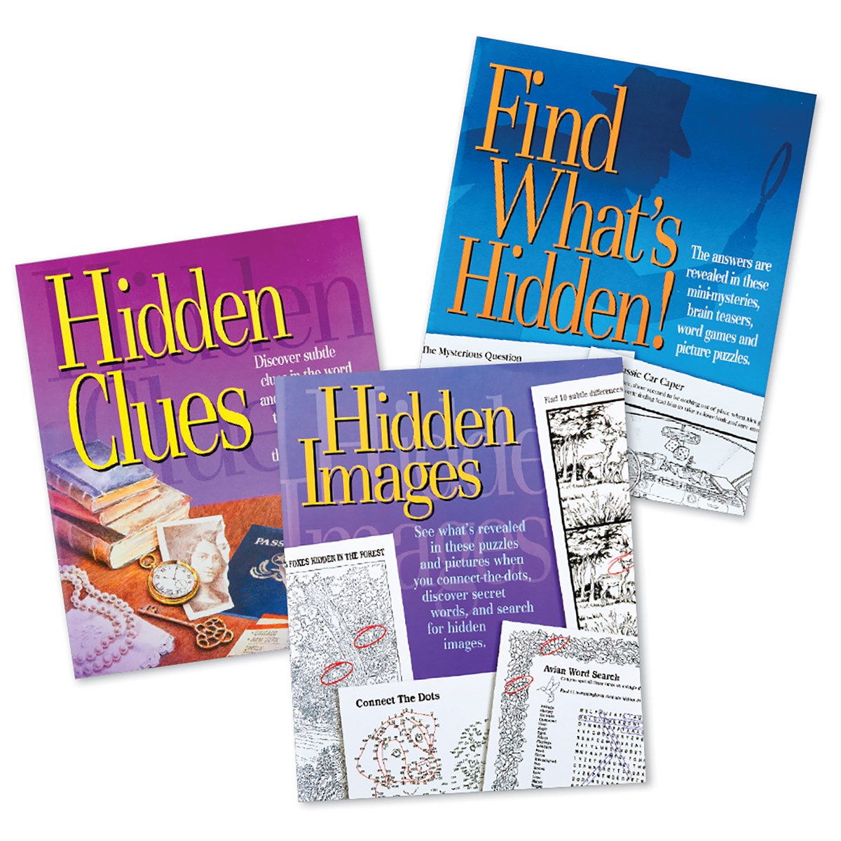 Hidden Clues Images and Words Activity Books - Set of 3 | Collections Etc.