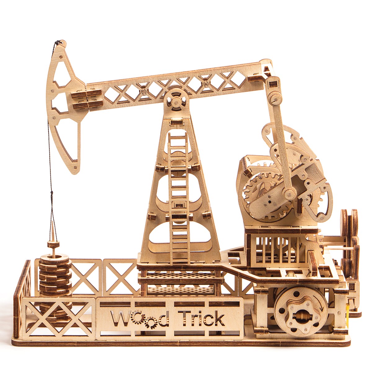 Wood Trick Oil Rig Tower Wooden Model Construction Kit | Collections Etc.