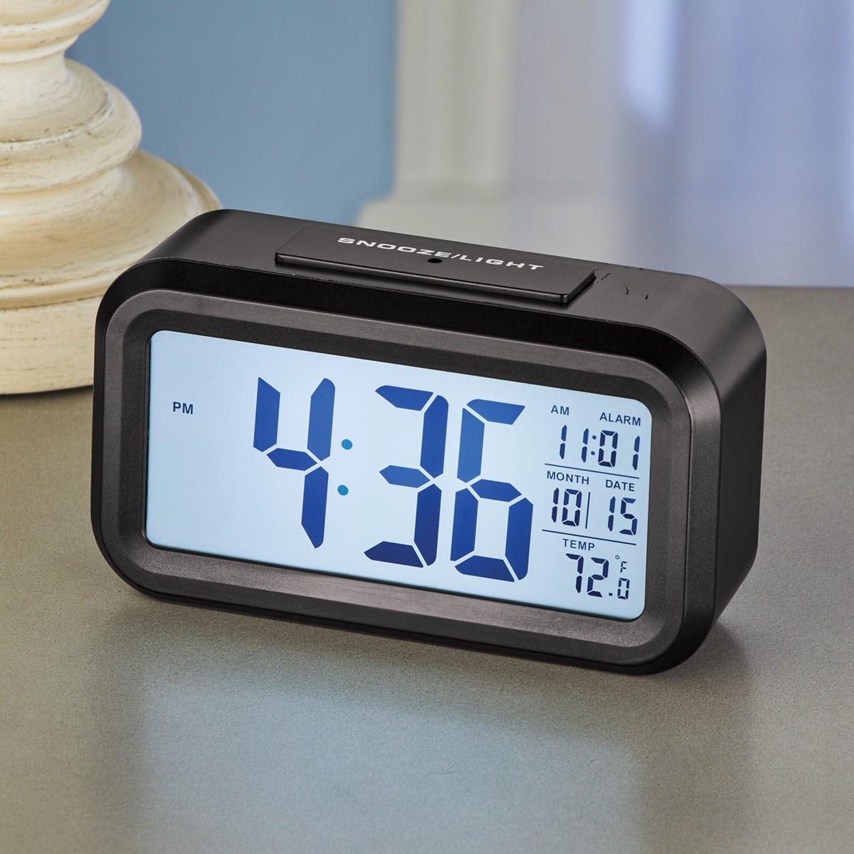 Large Numbered Time Date & Temperature Digital Alarm Clock ...