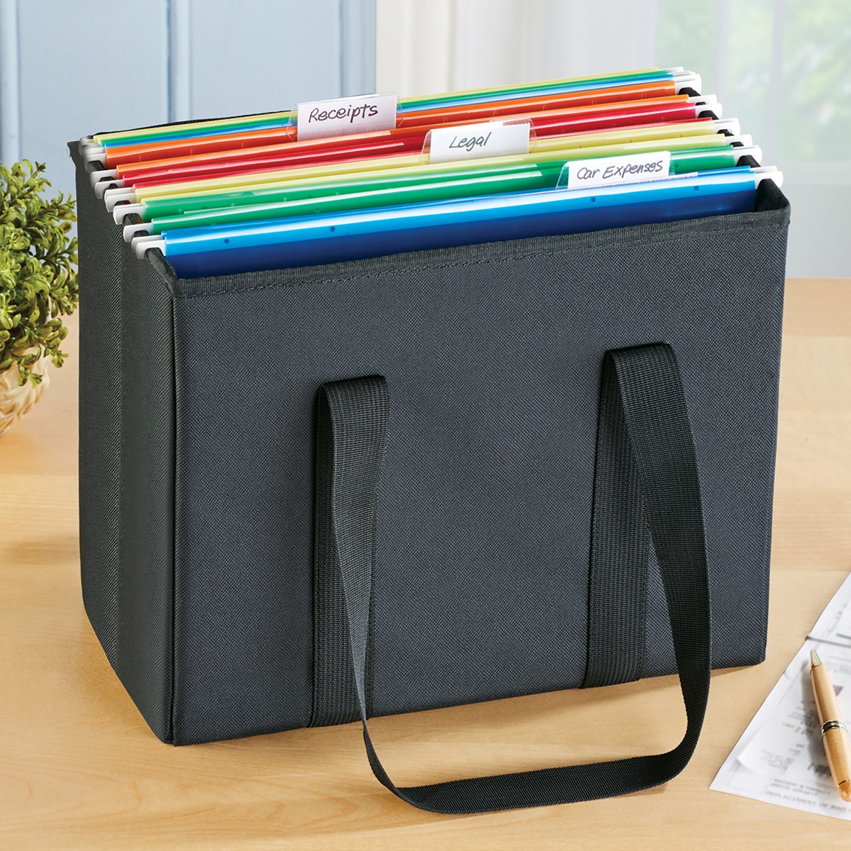 Portable & Foldable Documents & Files Tote Bag with Handles ...