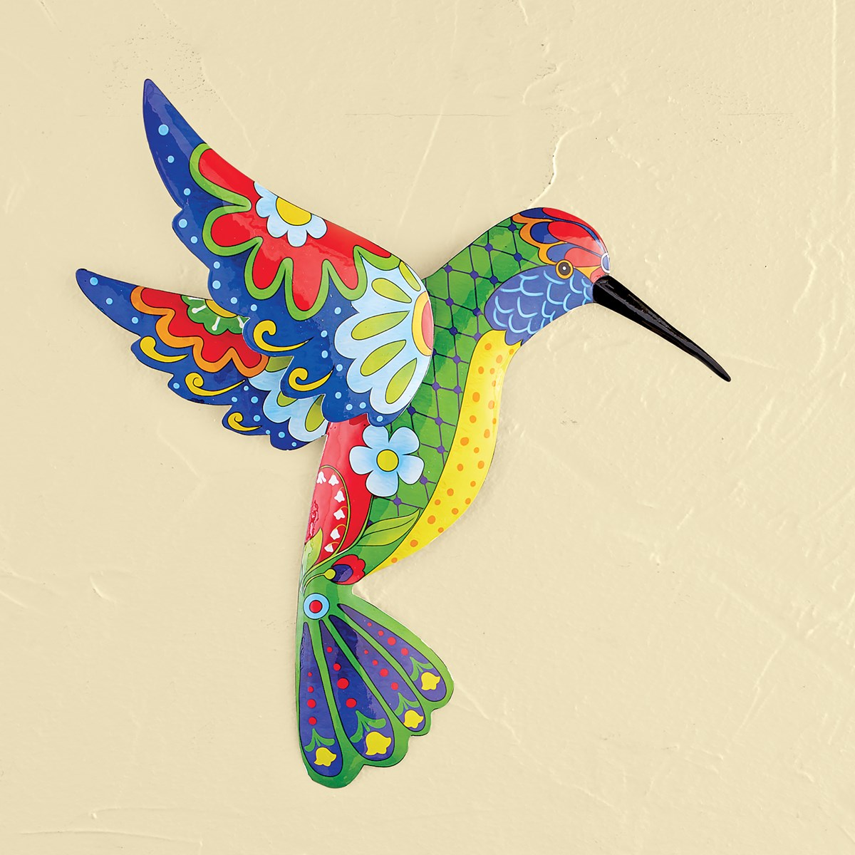 Hand-Painted Vibrant Colorful Hummingbird Wall Decor | Collections Etc.