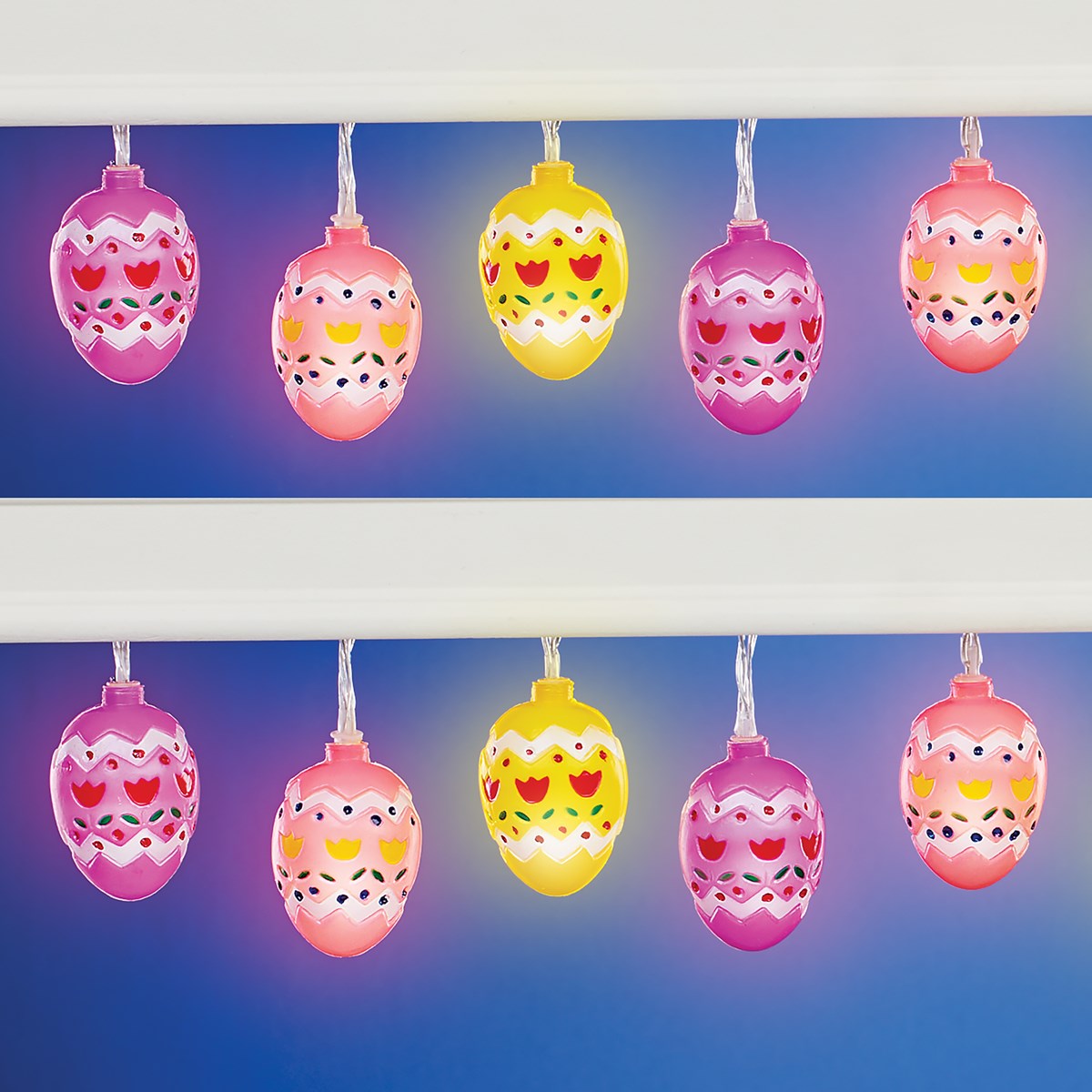 LED Lighted Festive Decorated Easter Eggs String Lights | Collections Etc.