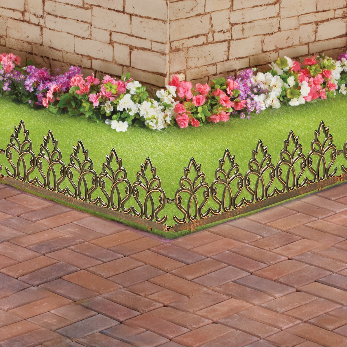 Elegant and Antique Bronze Garden Borders - Set of 4 | Collections Etc.