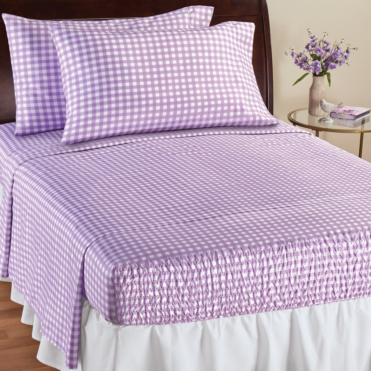 Ultra-Soft Checkered Bed Tite 4-Piece Bed Sheet Set | Collections Etc. Ultra-Soft Checkered Bed Tite 4-Piece Bed Sheet Set | Collections Etc.