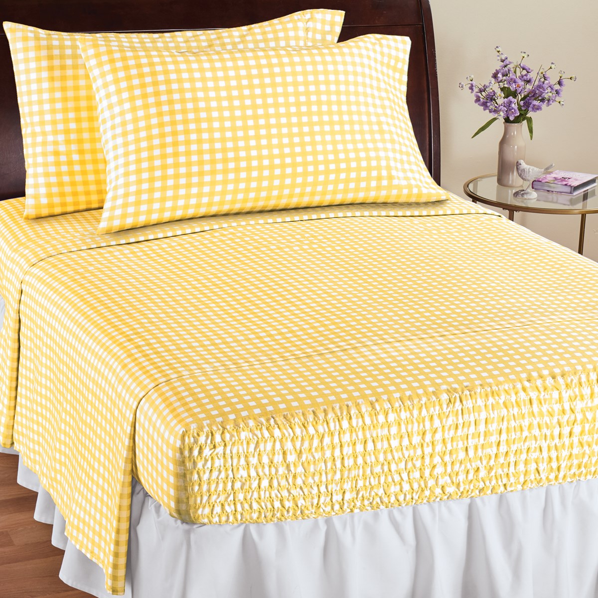 Ultra-Soft Checkered Bed Tite 4-Piece Bed Sheet Set | Collections Etc. Ultra-Soft Checkered Bed Tite 4-Piece Bed Sheet Set | Collections Etc.