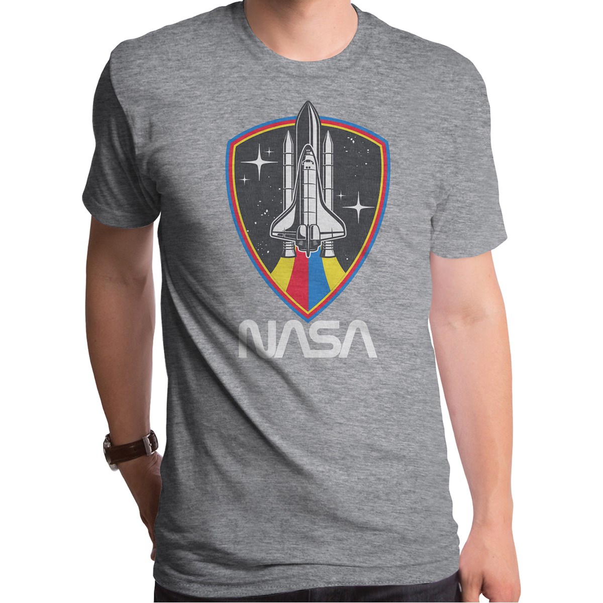 NASA Space Shuttle Program Shield Crew Neck T-Shirt | Collections Etc.