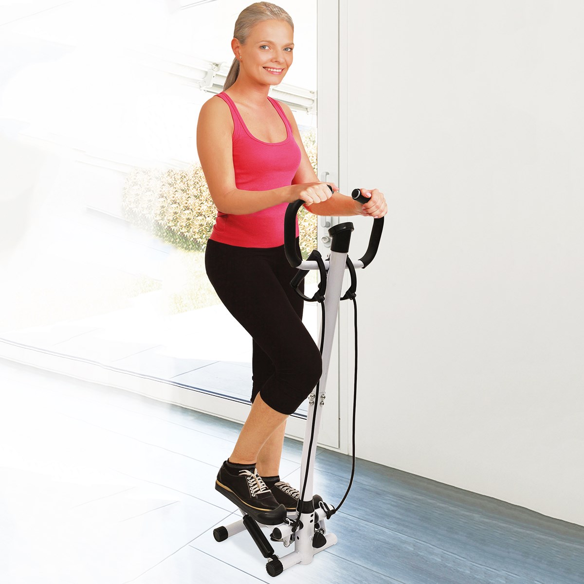 Hometrack Fitness Stepper with Non-Slip Handlebars | Collections Etc.