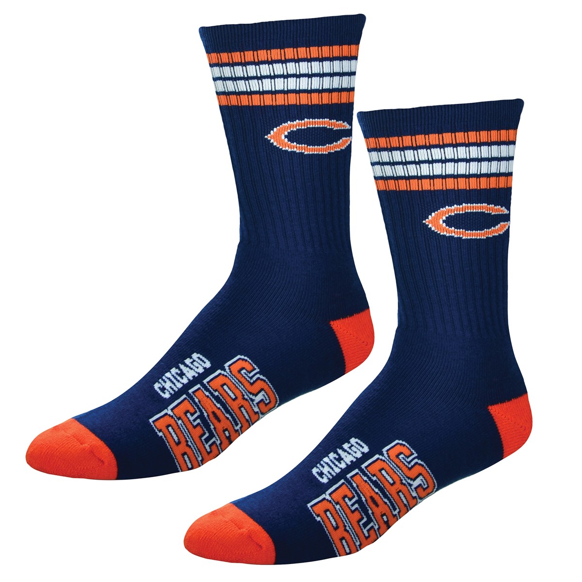 Thick and Comfy NFL Team Logo Striped Crew Socks | Collections Etc.