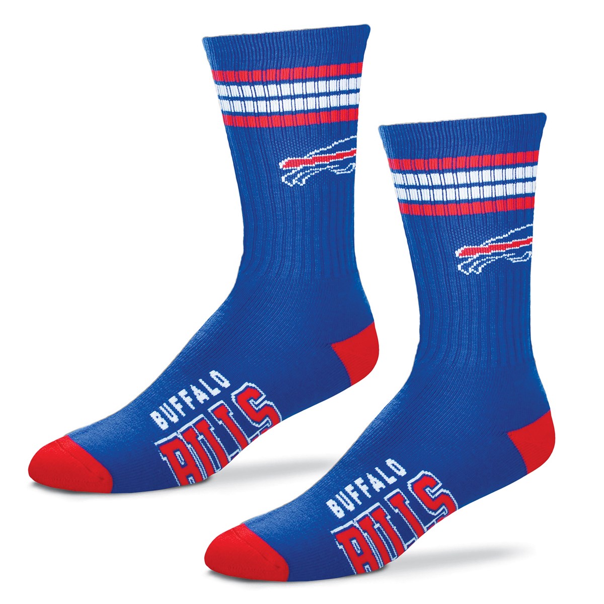 Thick and Comfy NFL Team Logo Striped Crew Socks | Collections Etc.